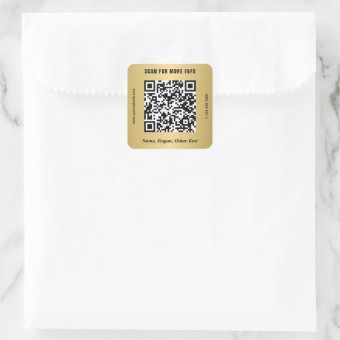 Modern Business QR Code Gold Square Sticker | Zazzle