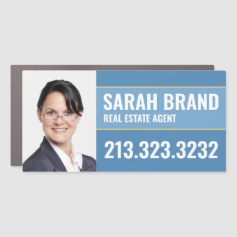 Modern Business Real Estate Agent Car Magnet | Zazzle