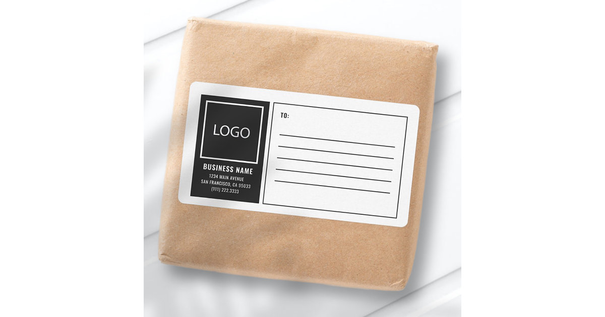 Modern Business Square Logo Mailing Shipping Label | Zazzle