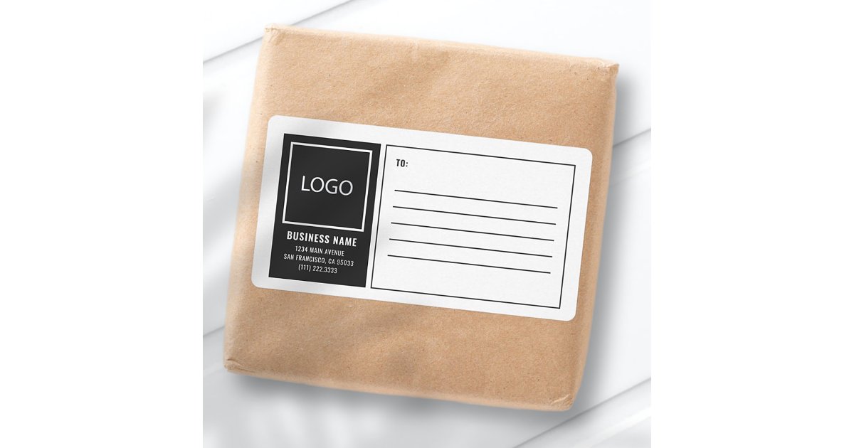 Modern Business Square Logo Mailing Shipping Label | Zazzle