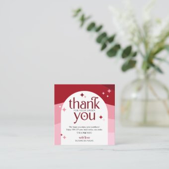 Modern Business Thank You Card Order Insert Retro | Zazzle