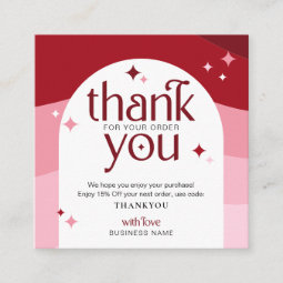 Modern Business Thank You Card Order Insert Retro | Zazzle