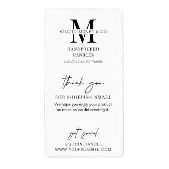 Modern Business Thank You Product Box Seal Label | Zazzle