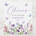 Modern Butterflies Bridal Shower Cheers Wine Label | Zazzle