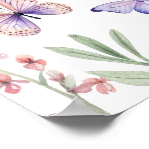 Modern Butterflies Bridal Shower Welcome Sign | Zazzle