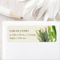 MODERN CACTUS FLORAL GARDEN WATERCOLOR ADDRESS LABEL | Zazzle