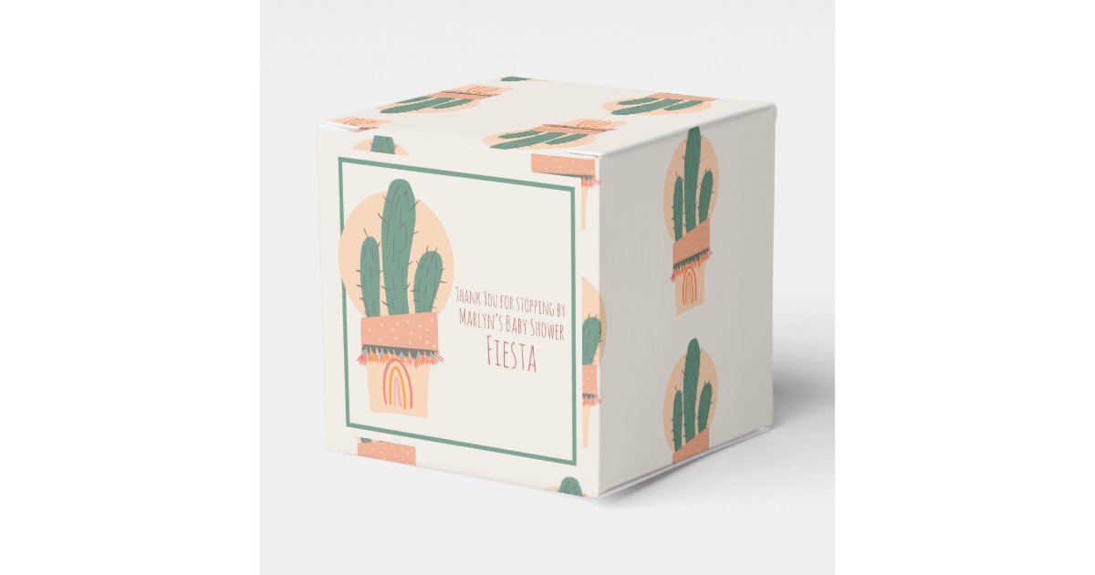 Modern Cactus Potted Plant Rainbow Party Favor Box | Zazzle