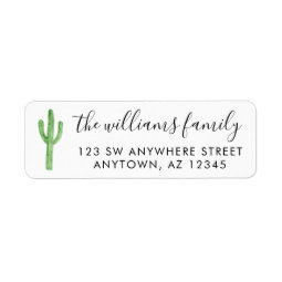 Modern Cactus Script Return Address Label | Zazzle