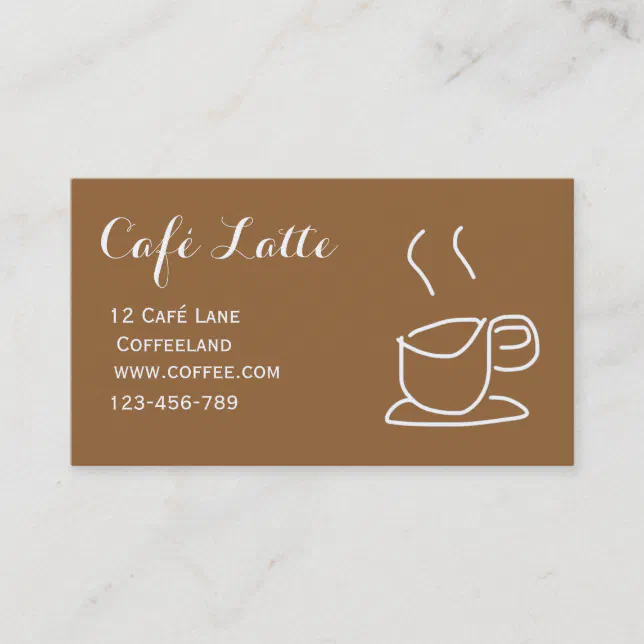 Modern cafe tea shop simple coffee cup business card | Zazzle