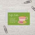 Modern cafe tea shop teacup mint tea business card | Zazzle
