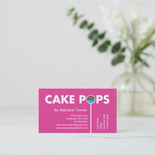 Modern Cake Pops Business Card | Zazzle