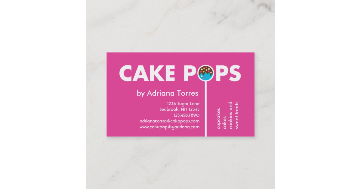 Modern Cake Pops Business Card | Zazzle