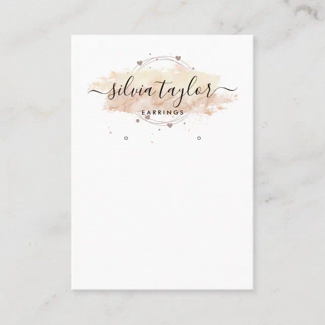 Modern Calligraphy art Earring display card | Zazzle