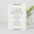 Modern Calligraphy Blue Graduation Party Invitation | Zazzle