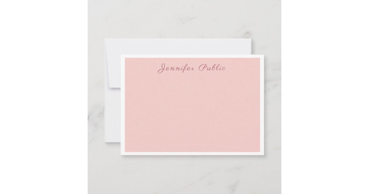 Modern Calligraphy Blush Pink Elegant Template | Zazzle