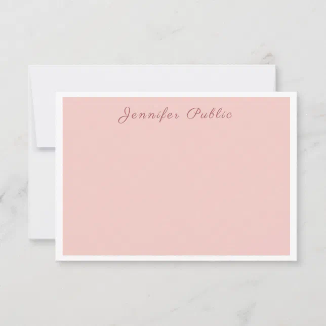 Modern Calligraphy Blush Pink Elegant Template | Zazzle