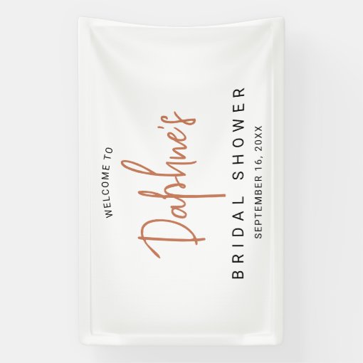 Modern Calligraphy Bridal Shower Banner | Zazzle