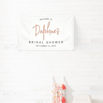 Modern Calligraphy Bridal Shower Banner | Zazzle