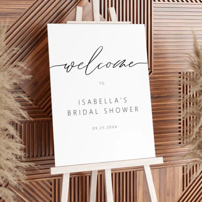 Modern Calligraphy Bridal Shower Welcome Sign | Zazzle