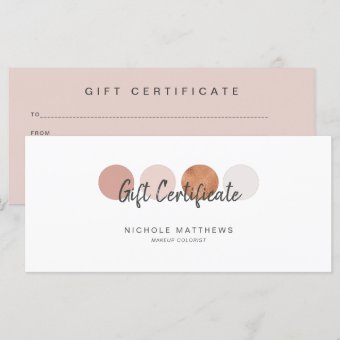 Modern Calligraphy Color Palette Gift Certificate Card | Zazzle