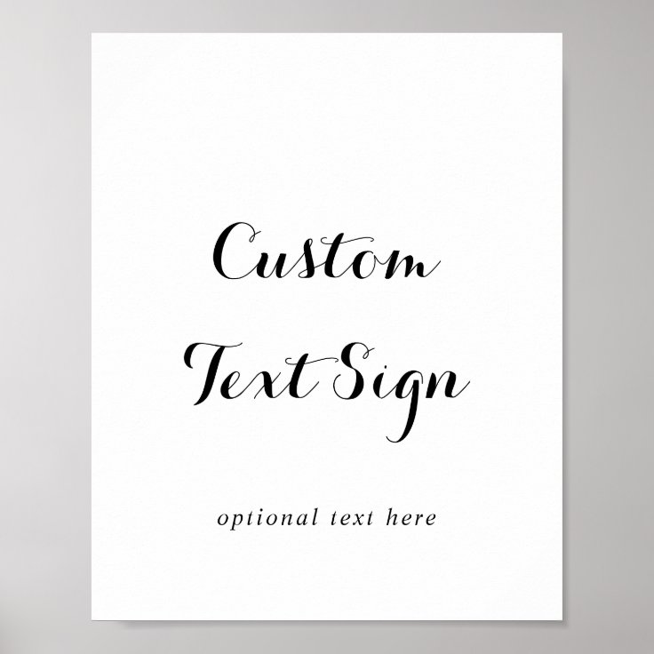 Modern Calligraphy Custom Text Sign | Zazzle