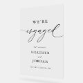 Modern Calligraphy Engagement Party Engaged Acrylic Sign | Zazzle