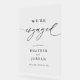 Modern Calligraphy Engagement Party Engaged Acrylic Sign | Zazzle