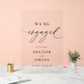 Modern Calligraphy Engagement Party Engaged Acrylic Sign | Zazzle