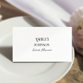 Modern Calligraphy Event Planner Business Card | Zazzle