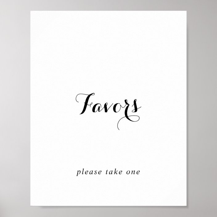 Modern Calligraphy Favors Sign | Zazzle.com