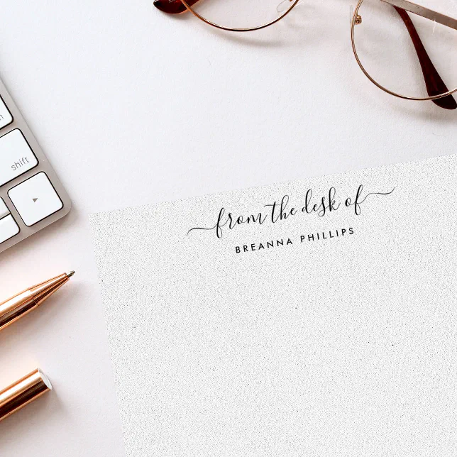 Modern Calligraphy From The Desk of Note Card | Zazzle