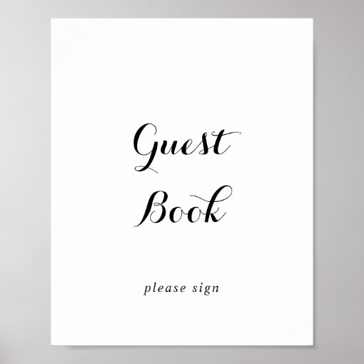 Modern Calligraphy Guest Book Sign | Zazzle