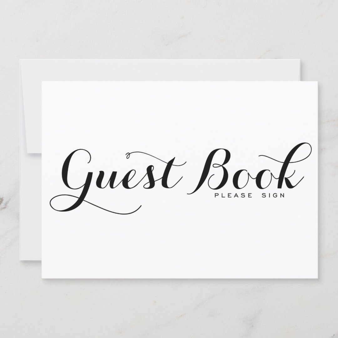 Modern Calligraphy | Guest Book Wedding Sign Card | Zazzle