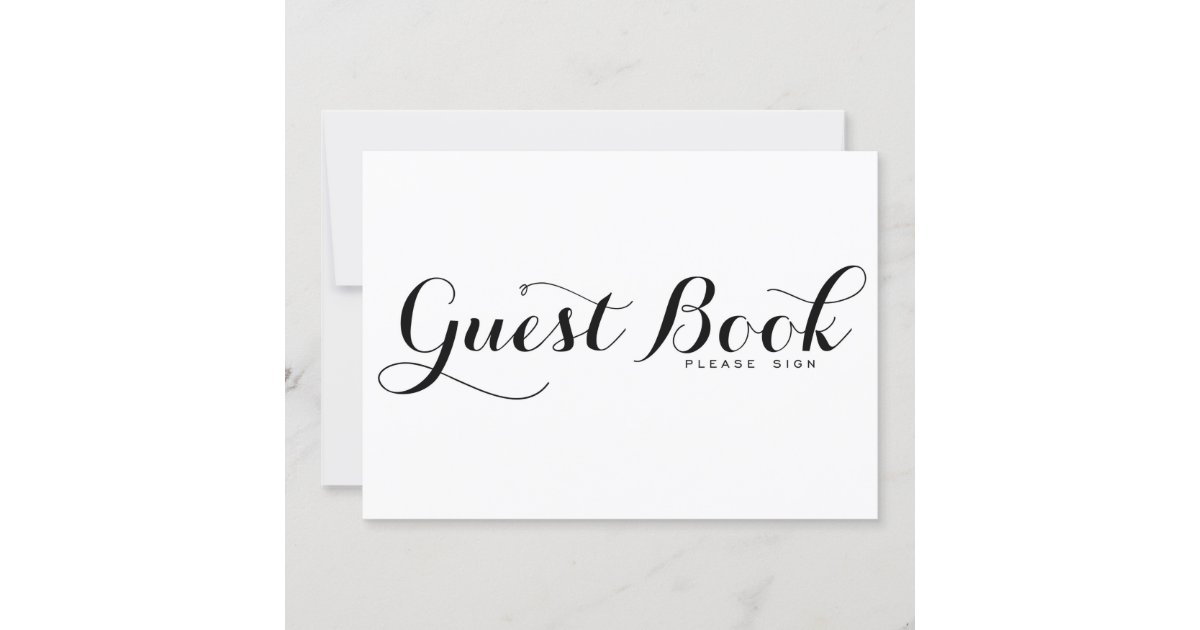 Modern Calligraphy | Guest Book Wedding Sign Card | Zazzle