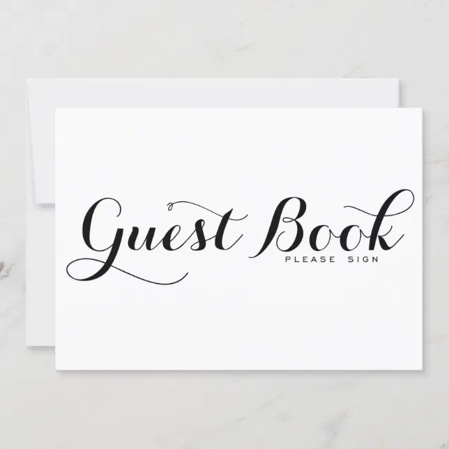 Modern Calligraphy | Guest Book Wedding Sign Card | Zazzle