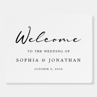 Modern Calligraphy Horizontal Wedding Welcome Sign | Zazzle