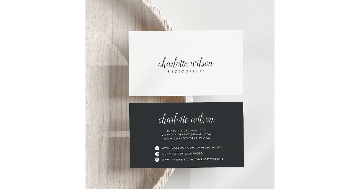Modern Calligraphy Logo Business Card | Ink | Zazzle