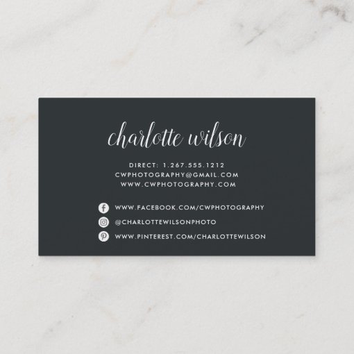 Modern Calligraphy Logo Business Card | Ink | Zazzle