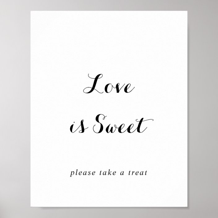 Modern Calligraphy Love Is Sweet Sign | Zazzle.com