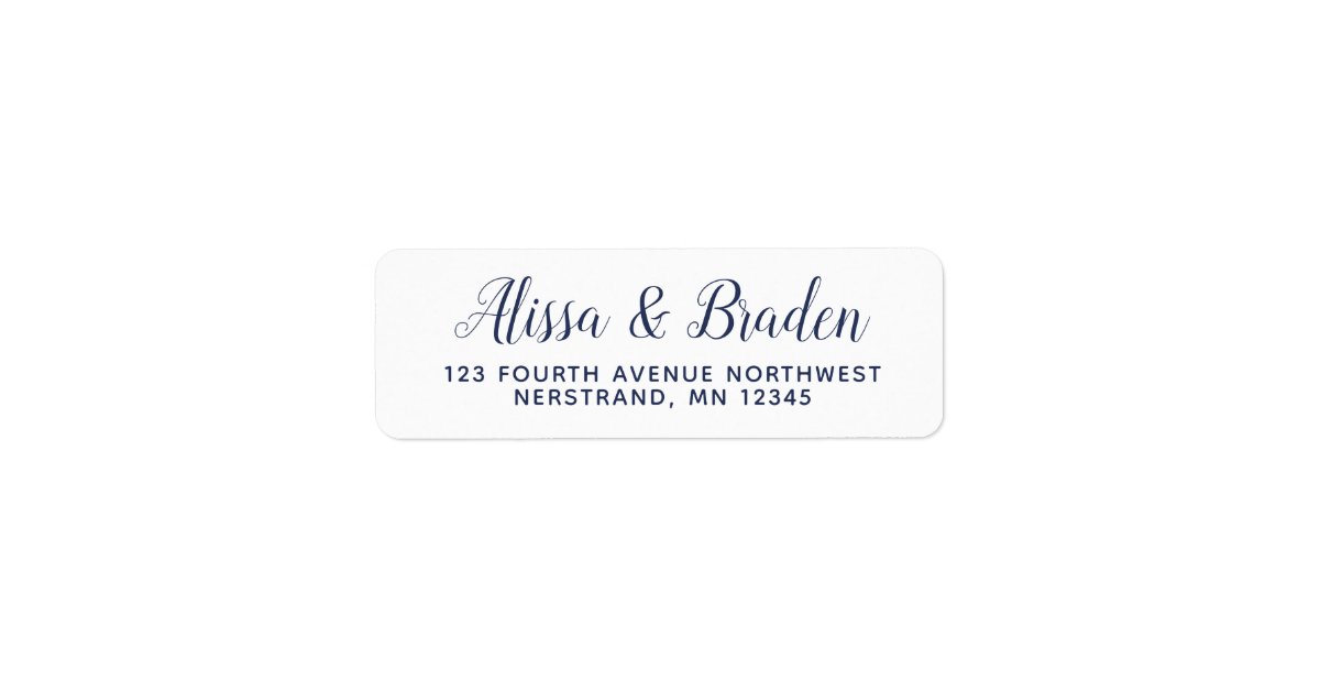 Modern Calligraphy -Navy- Address Labels Flipped | Zazzle