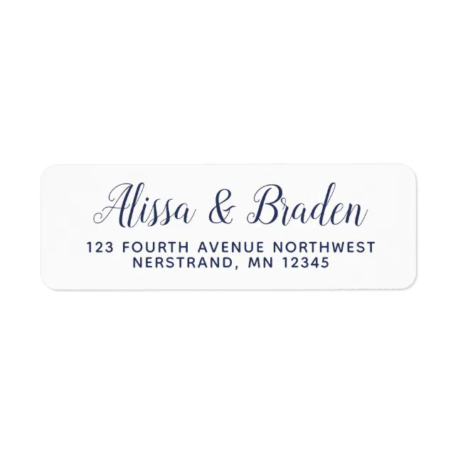 Modern Calligraphy -Navy- Address Labels Flipped | Zazzle