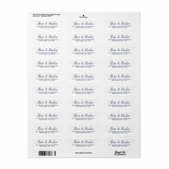 Modern Calligraphy -Navy- Address Labels Flipped | Zazzle