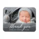 Modern Calligraphy New Baby Photo Thank You Magnet | Zazzle