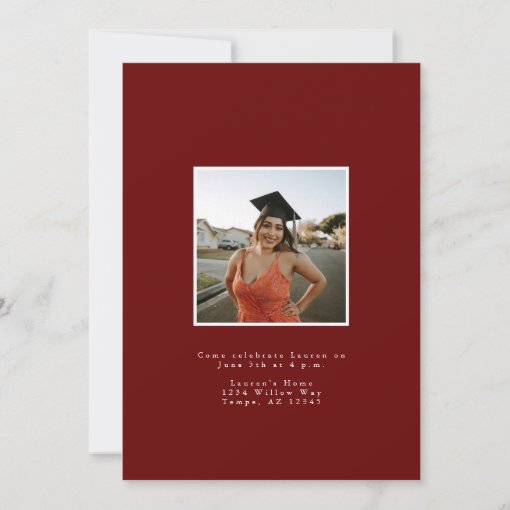 Modern Calligraphy Photo Graduation Vertical Announcement | Zazzle