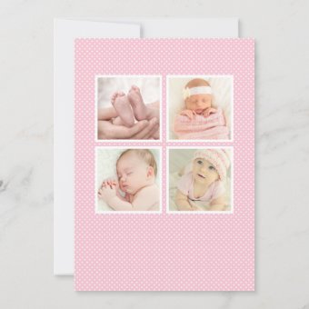 Modern Calligraphy Pink | Birth Announcement | Zazzle