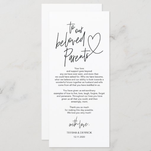 Modern calligraphy Place Setting Thank You Card | Zazzle