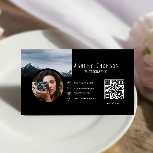Modern Calligraphy Professional Photography Business Card | Zazzle