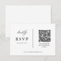 Modern Calligraphy QR Wedding Scan To RSVP Card | Zazzle