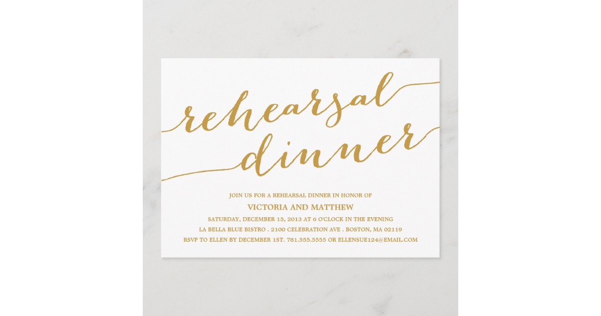 MODERN CALLIGRAPHY | REHEARSAL DINNER INVITATION | Zazzle.com