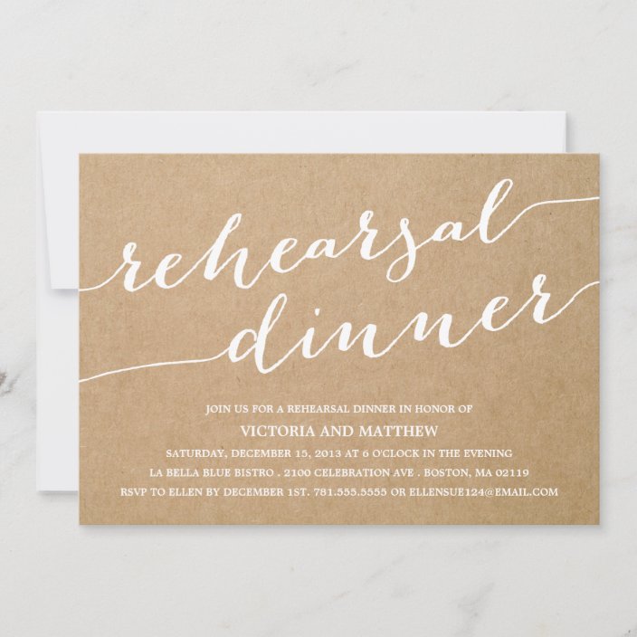 MODERN CALLIGRAPHY | REHEARSAL DINNER INVITATION | Zazzle.com